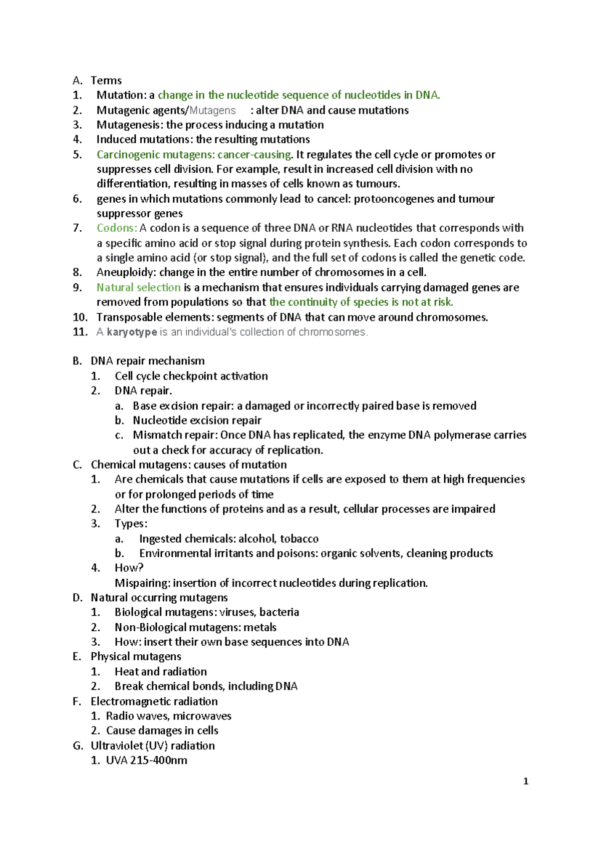 Chapter 7-Mutation - detailed analysis of mutation - A. Terms 1 ...
