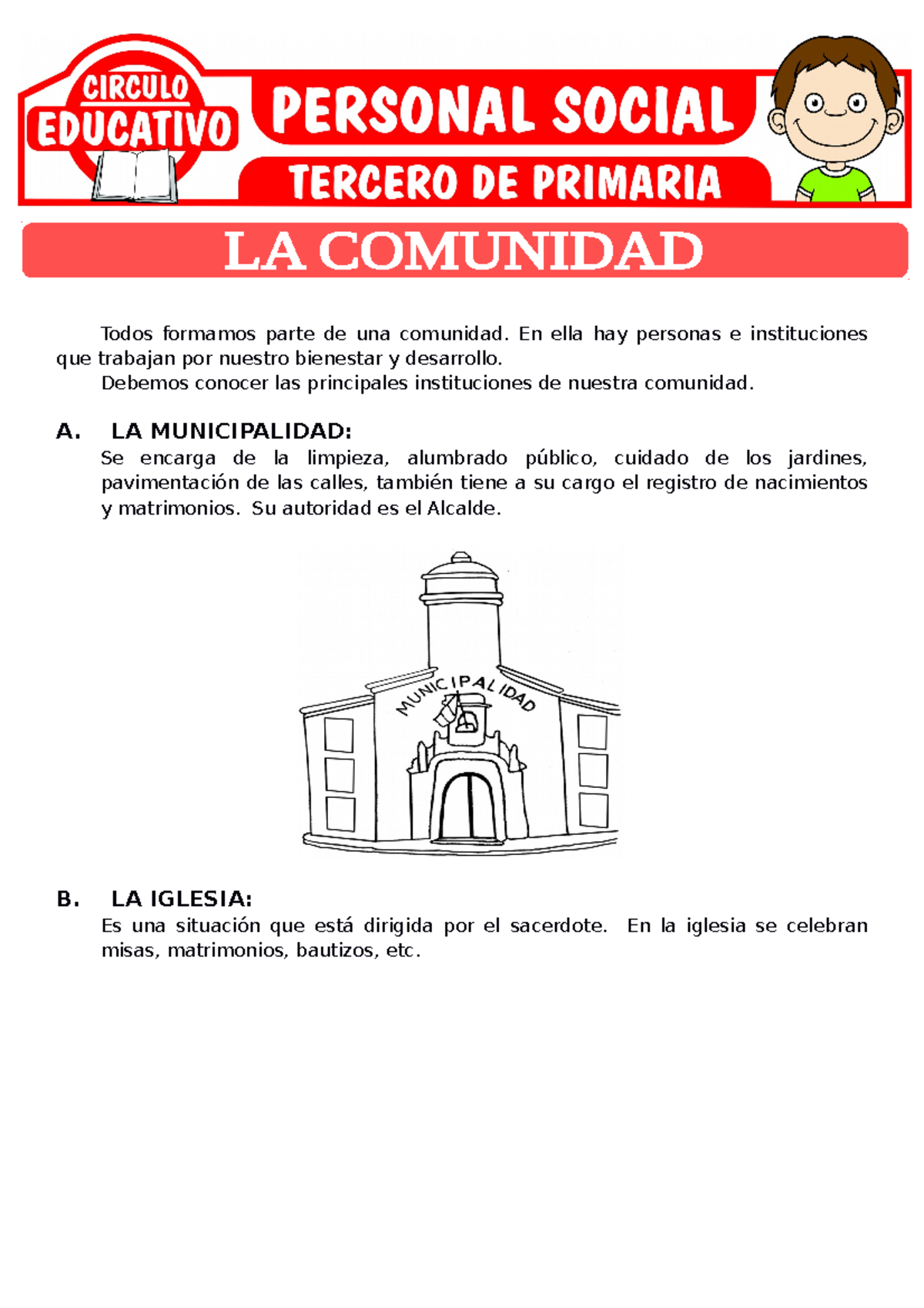 La Comunidad para Tercero de Primaria - Todos formamos parte de una ...