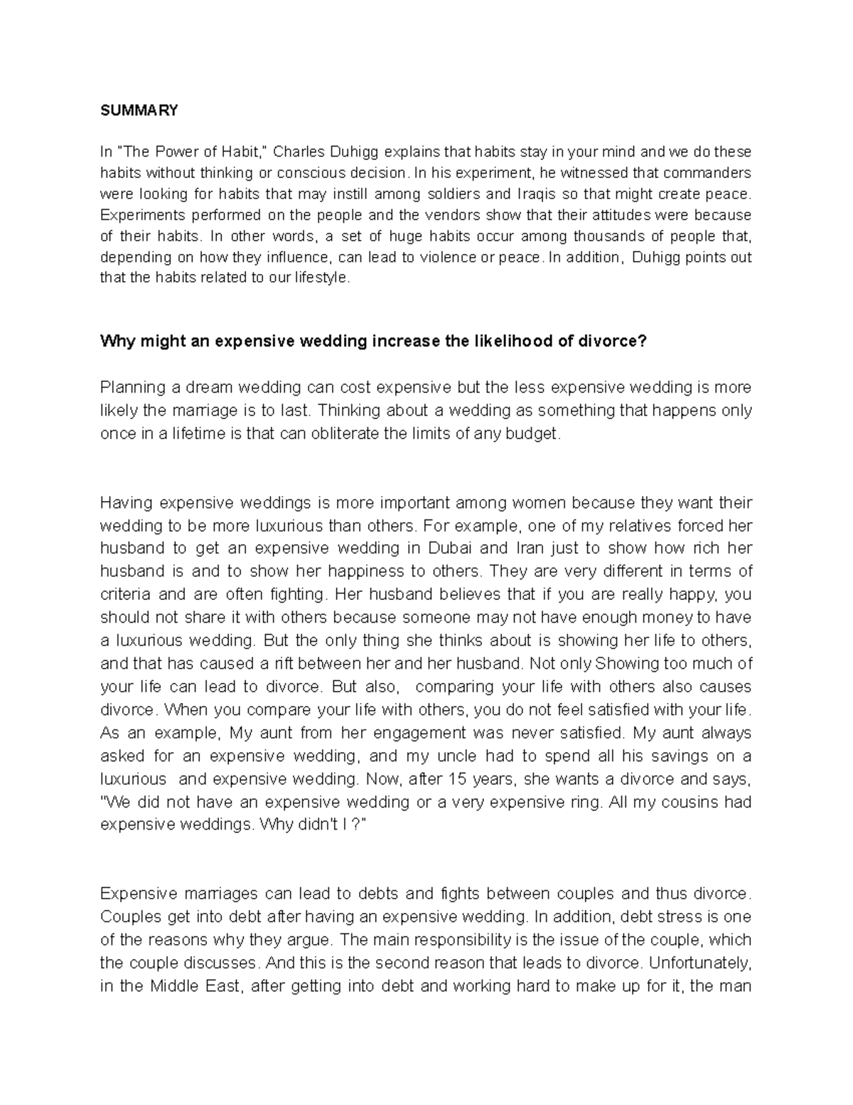 English 1107- week 13 - Answer key and homework - SUMMARY In “The Power ...