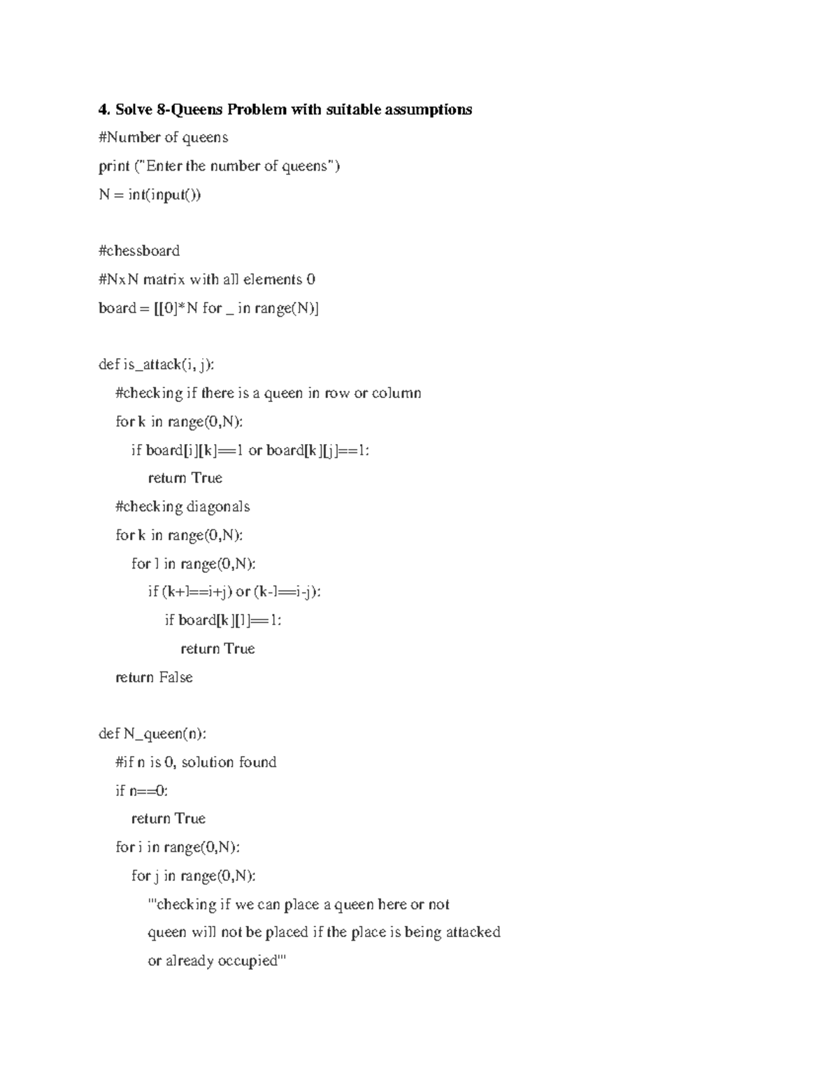 4-prog - Ghh - Solve 8-Queens Problem with suitable assumptions #Number ...
