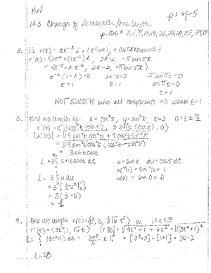 12 4 Unit Tangent Normal and Binormal Vectors Solutions - MATH 316 ...