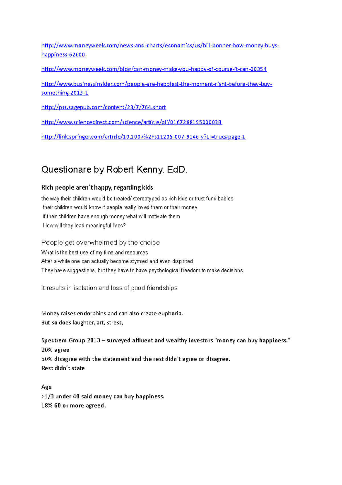 Debate - Can Money Buy Happiness - - Studocu