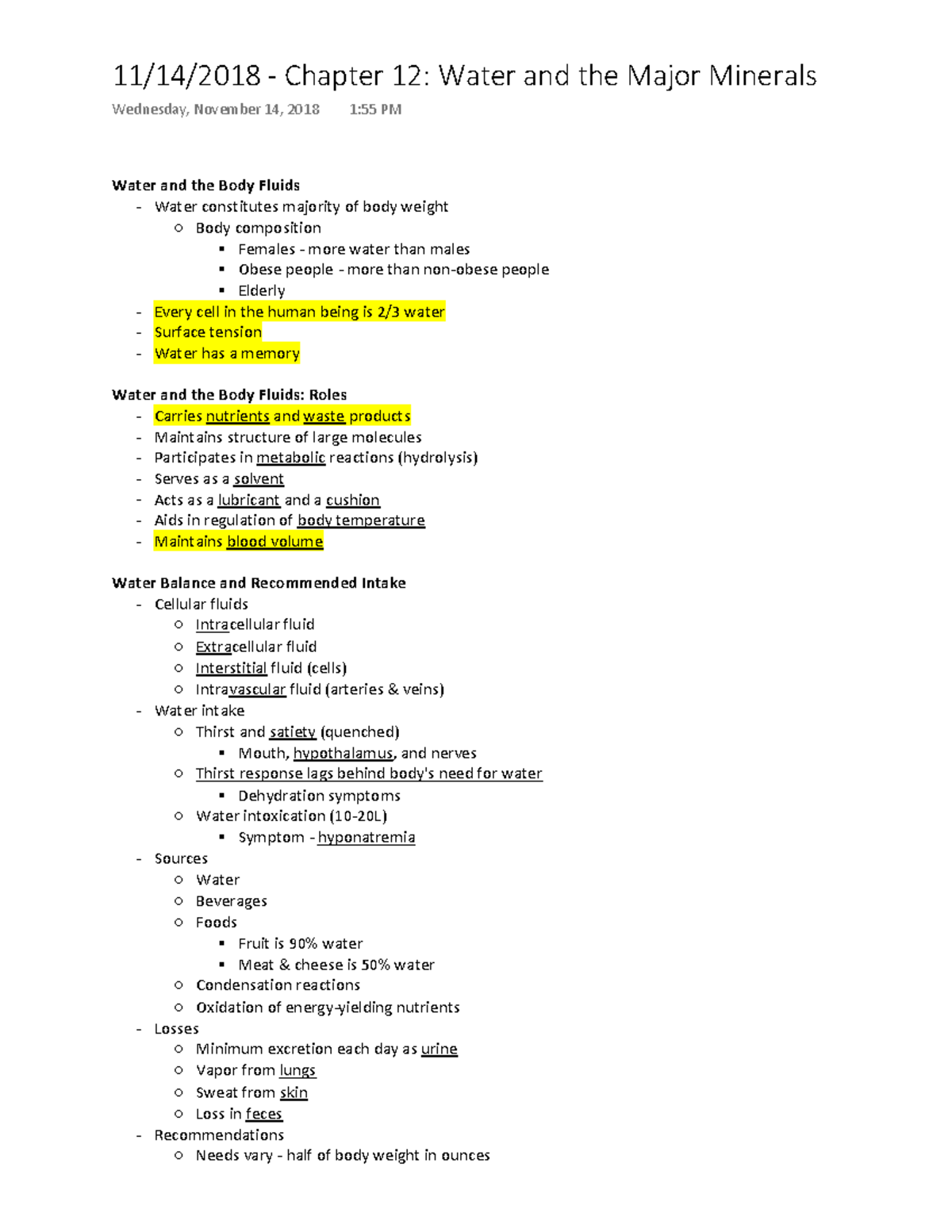 Chapter 12 Notes (cont.) - tĂƚĞƌ ĂŶĚ ƚŚĞ ŽĚLJ &ůƵŝĚƐ - Studocu