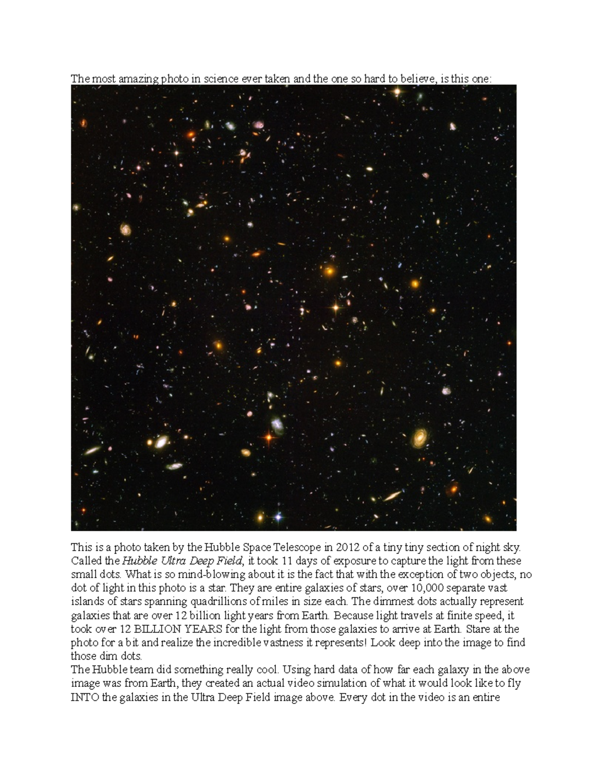 Hubble of Galaxy - The most amazing photo in science ever taken and the ...