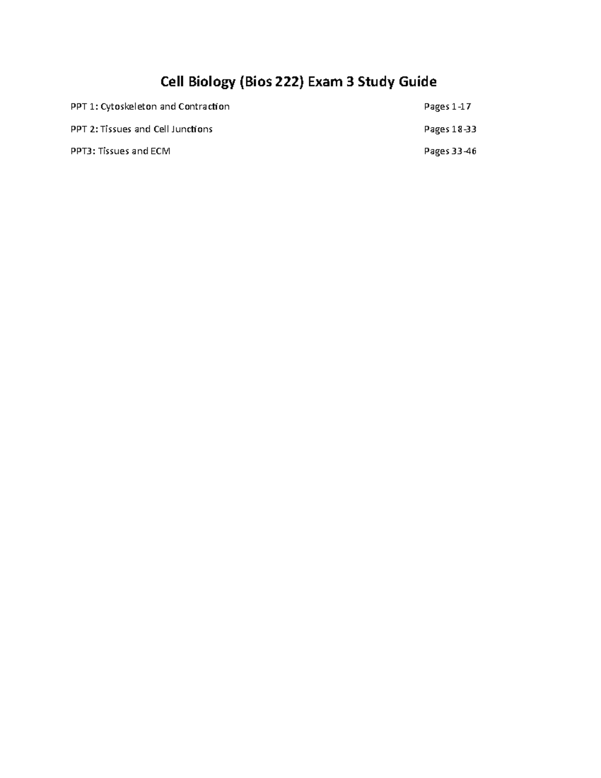 Final Cell Biology Exam 3 Study Guide - Cell Biology (Bios Exam 3 Study ...