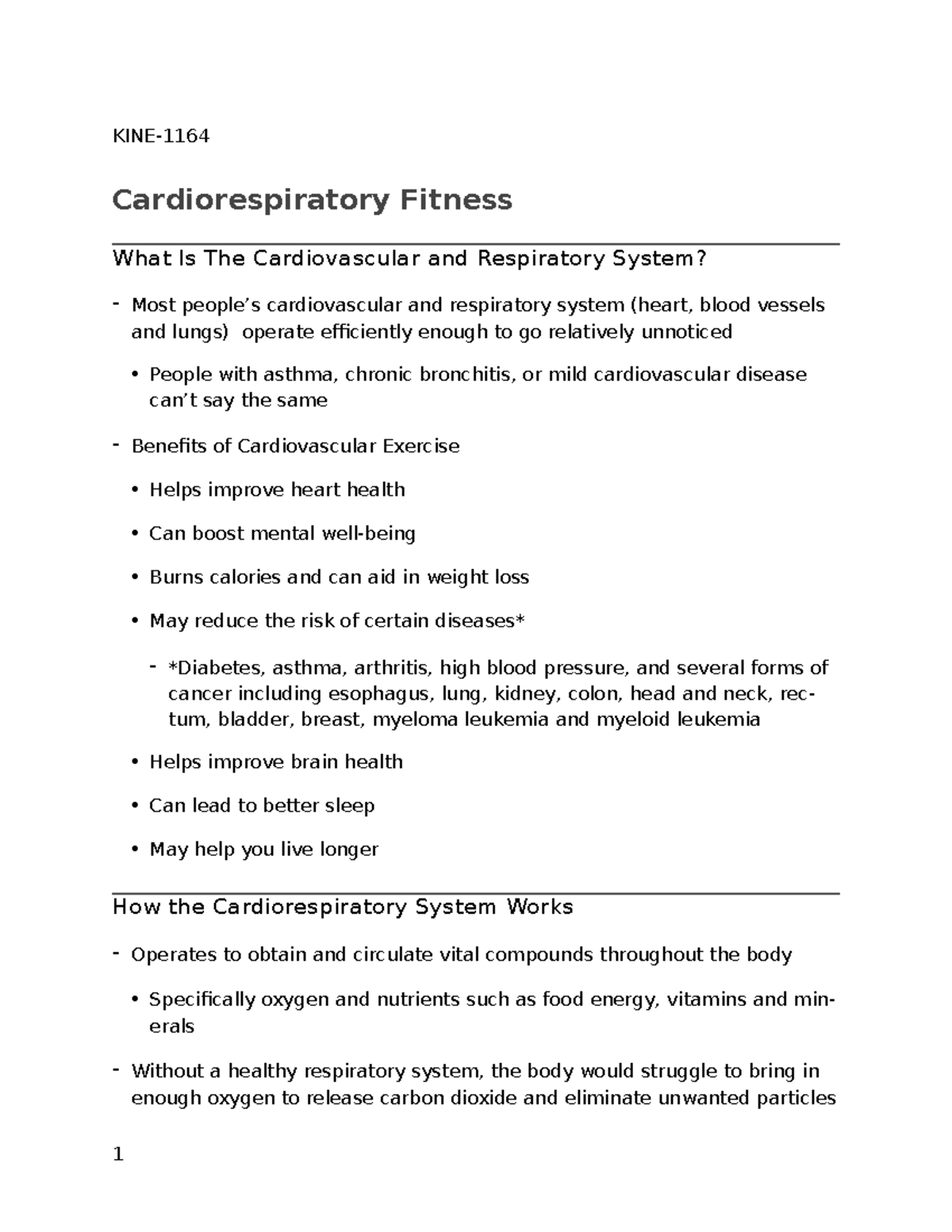 Cardiorespiratory Fitness - KINE- Cardiorespiratory Fitness What Is The ...