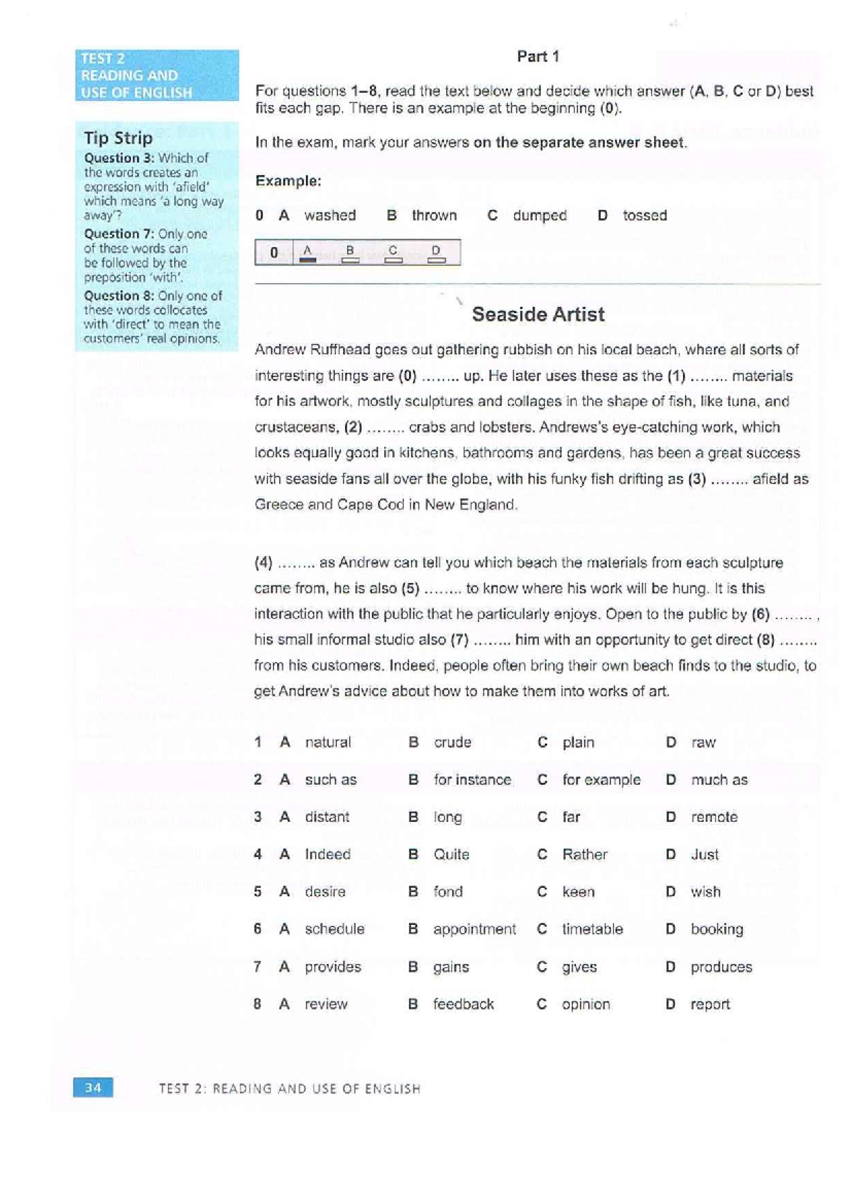 Test2 - Cambridge Use of English and Reading exam for C1 level ...