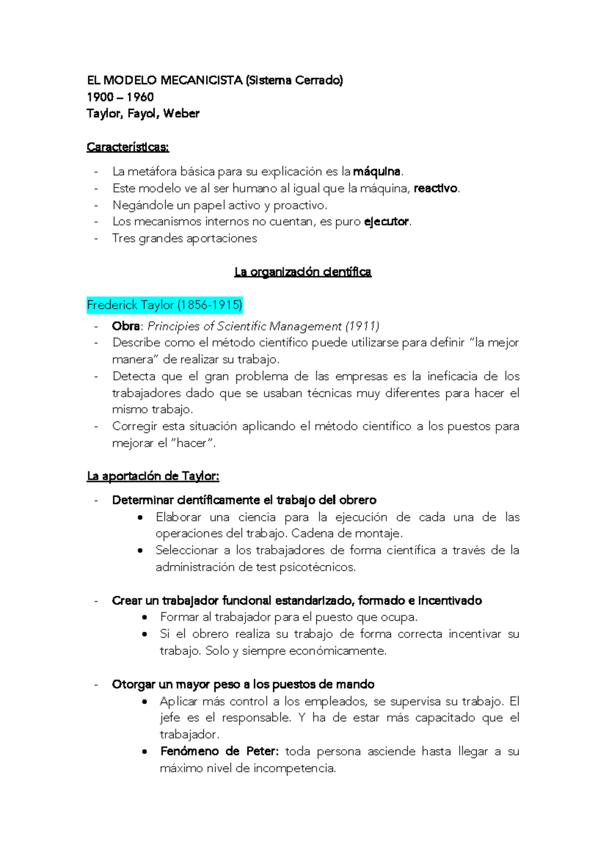 EL Modelo Mecanicista - Apuntes Bloque I - Warning: TT: undefined ...