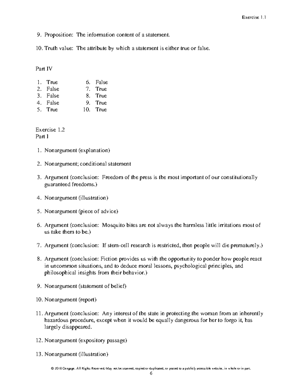 1.2 answer sheet - Solution - © 2018 Cengage. All Rights Reserved. May ...