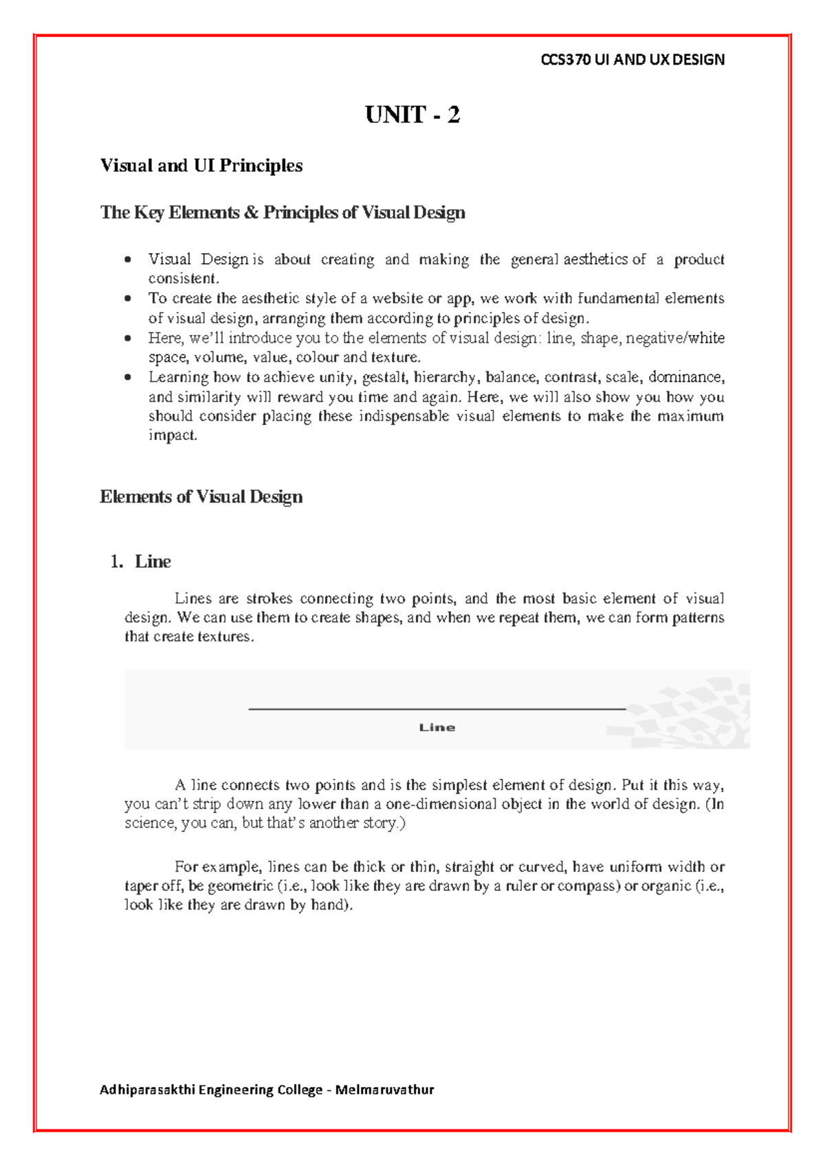 Ui And Ux Unit 2 Unit 2 Visual And Ui Principles The Key Elements