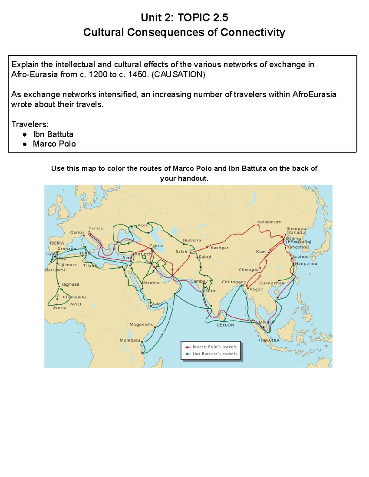 APWH Unit 2 Marco Polo Primary Source Analysis - Unit 2: TOPIC 2 ...