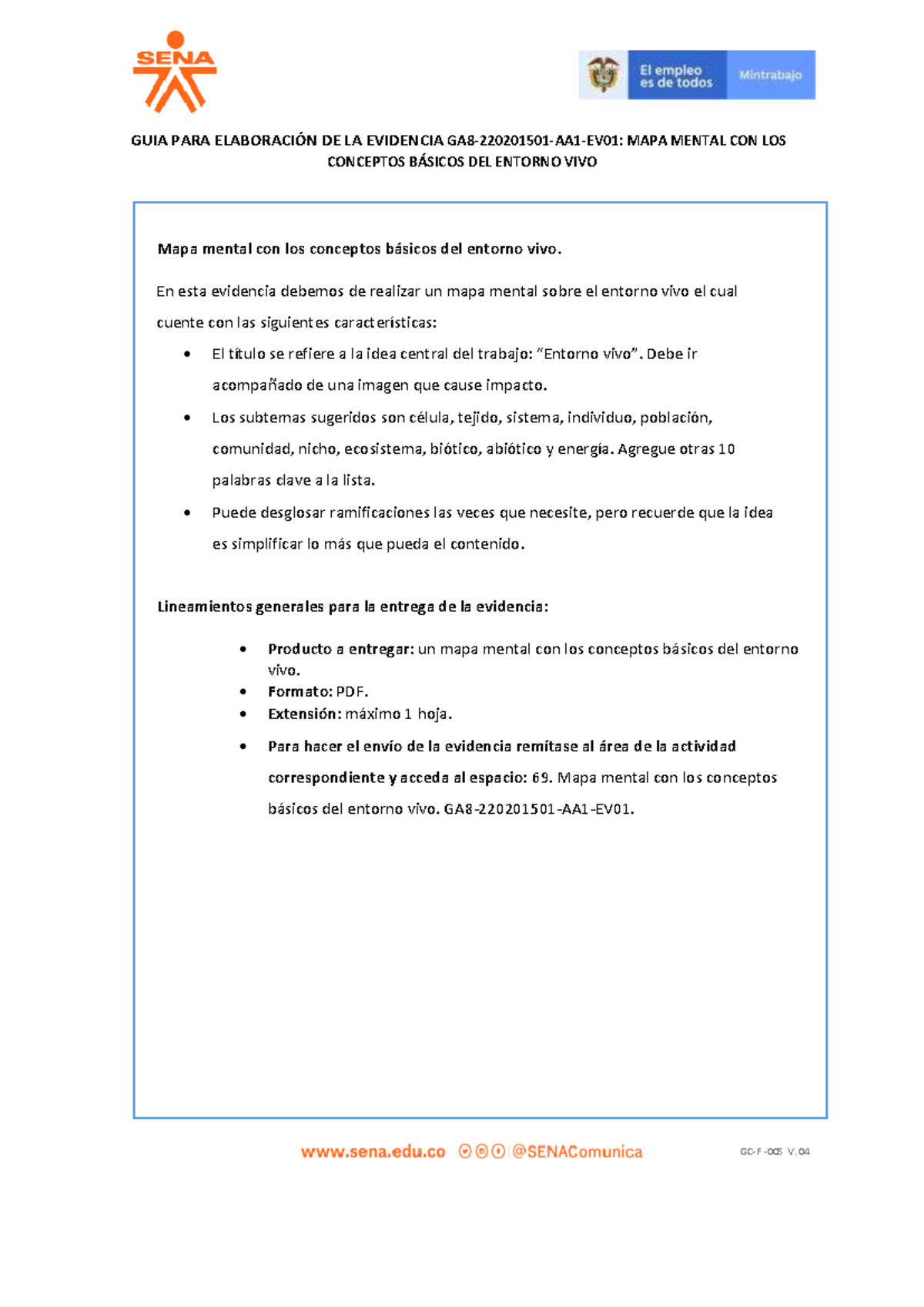 GA8-EV69 - Mapa mental con los conceptos básicos del entorno vivo - GC ...
