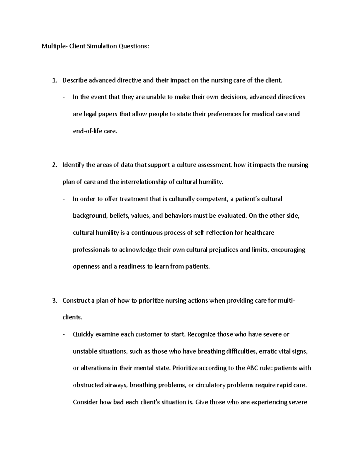 Multiple- Client Simulation Questions - Multiple- Client Simulation ...