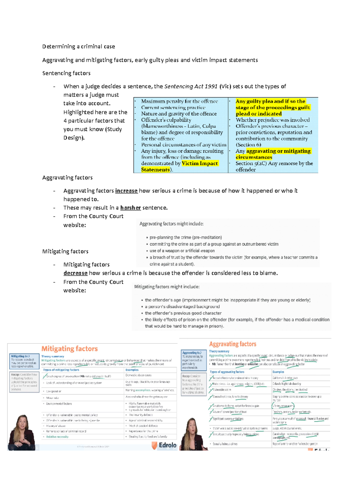 Aggravating and mitigating factors - Highlighted here are the 4 ...