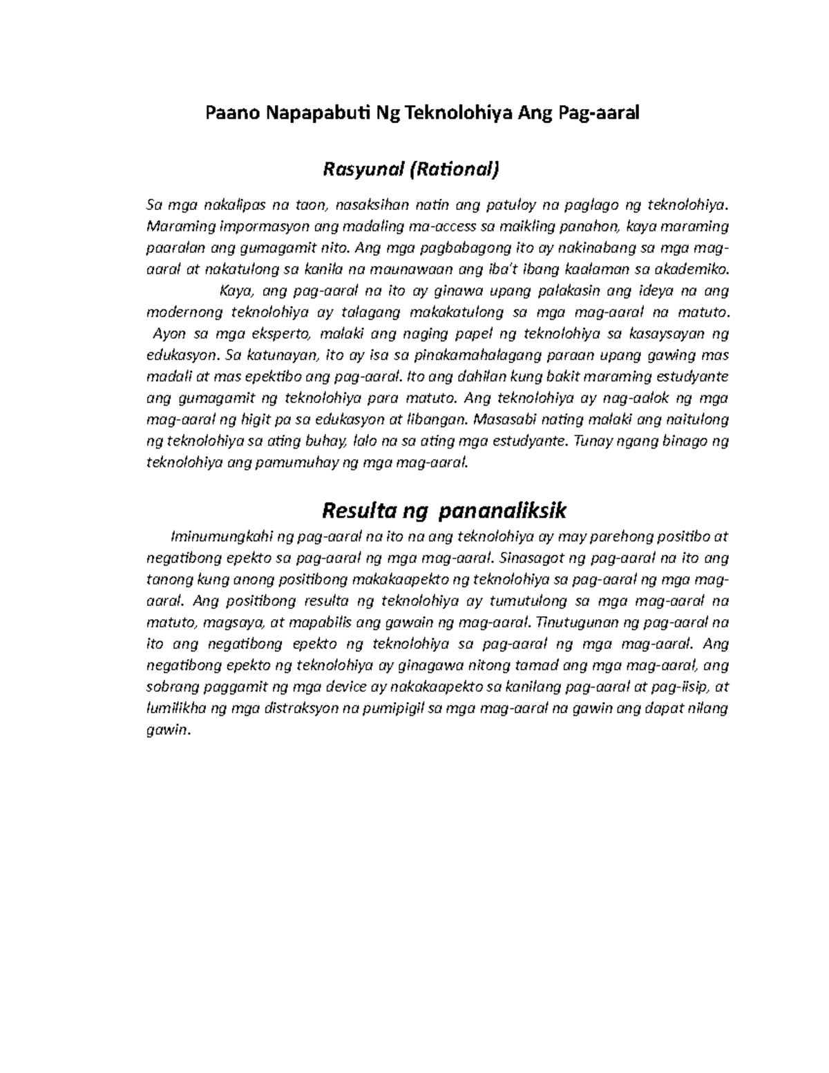 Paano Napapabuti Ng Teknolohiya Ang Pag - Paano Napapabuti Ng ...