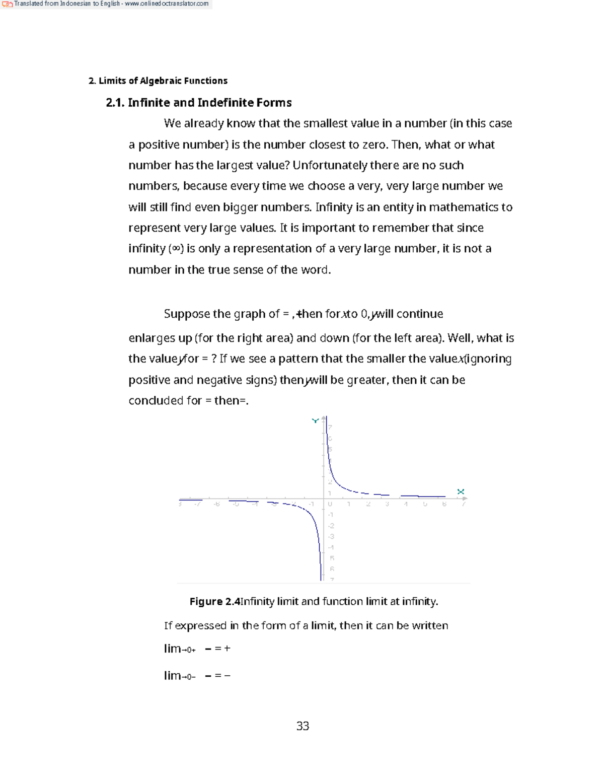Limits of Algebraic Functions - Infinite and Indefinite Forms We ...