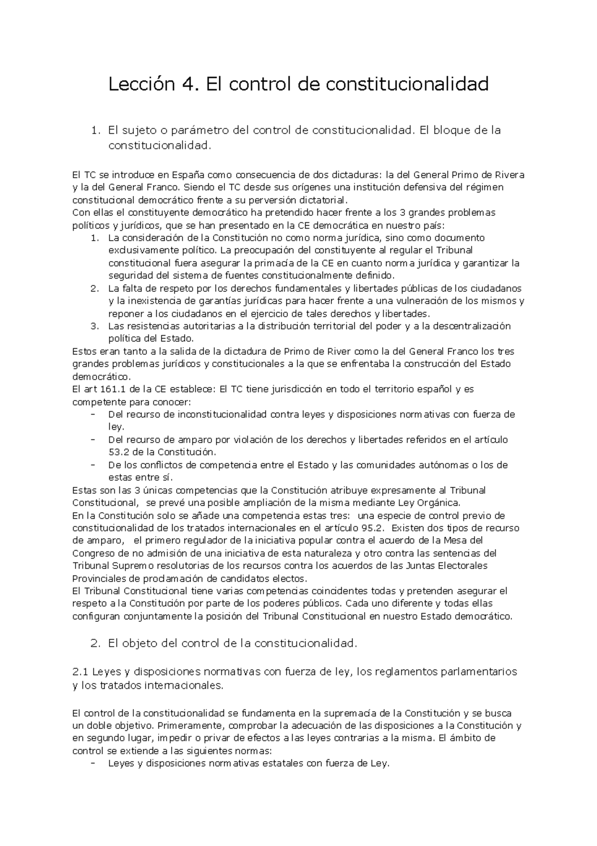 Tema 4. El control de la constitucionalidad - Lección 4. El control de ...