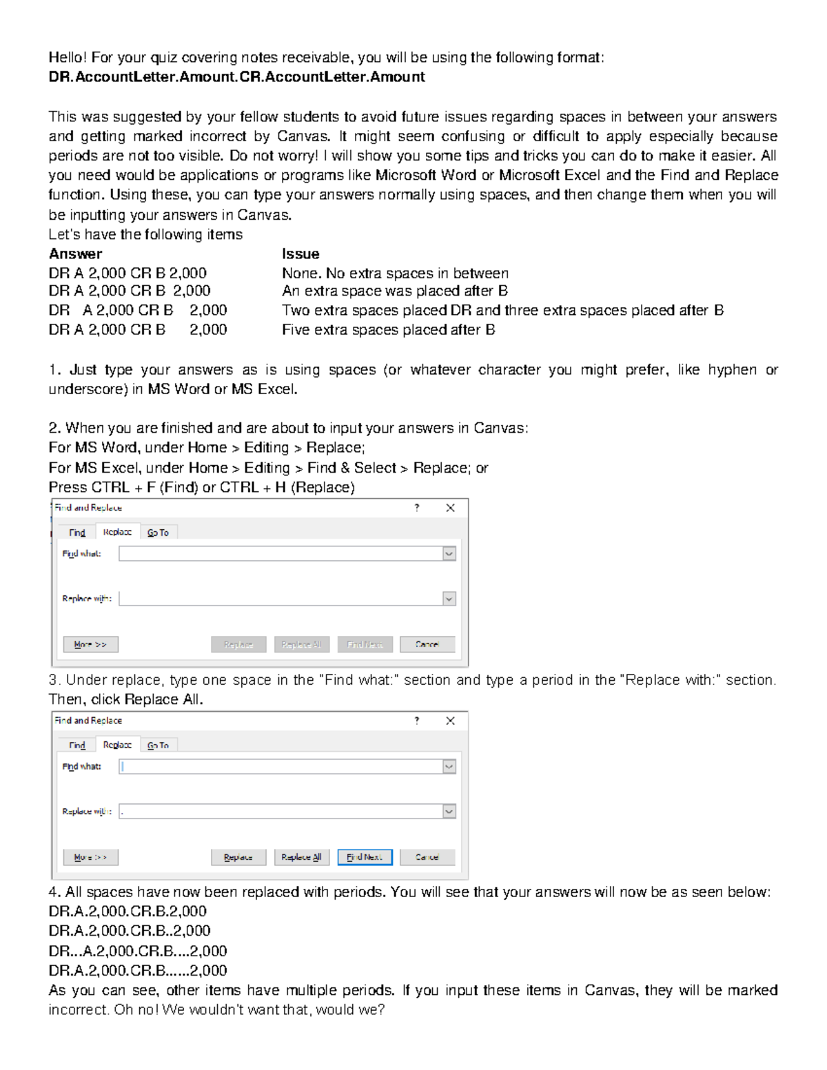 Tips and Tricks in Applying the Format-1 - Hello! For your quiz ...