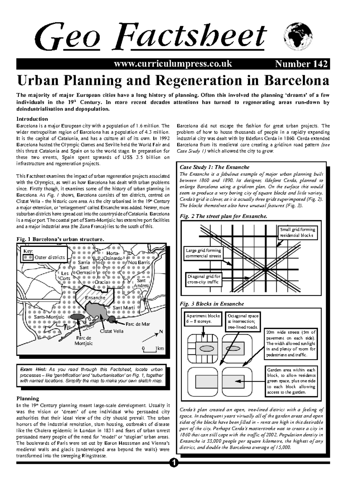 142 Barcelona-urban planning - Introduction Barcelona is a major ...