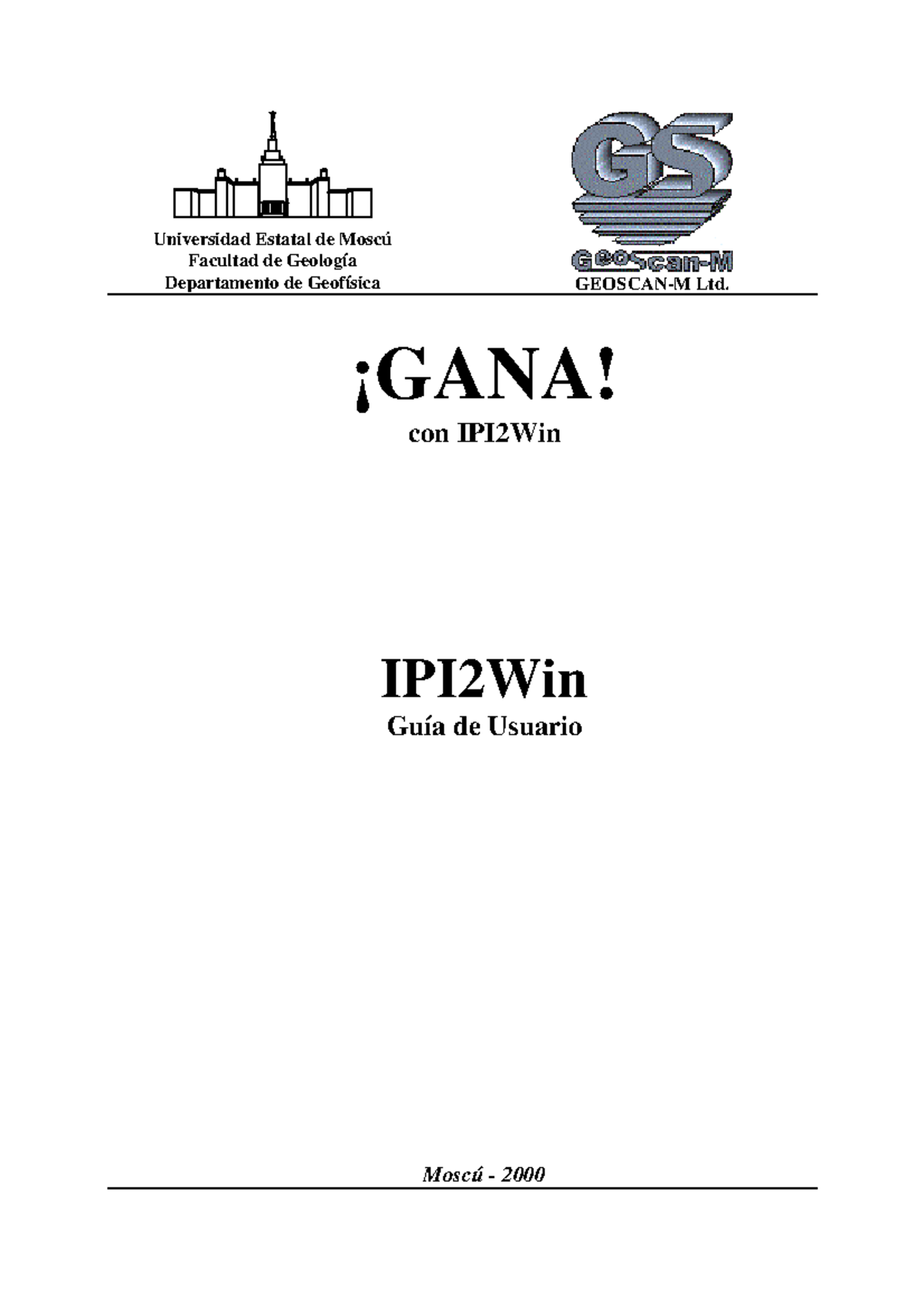 IPI2Win User Manual - Universidad Estatal de Moscú Facultad de Geología ...