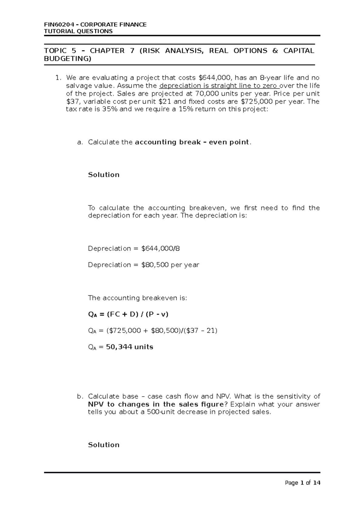 Tutorial 5 - Solutions (Tutorial 5 - Solutions Tutorial 5 - Solutions ...