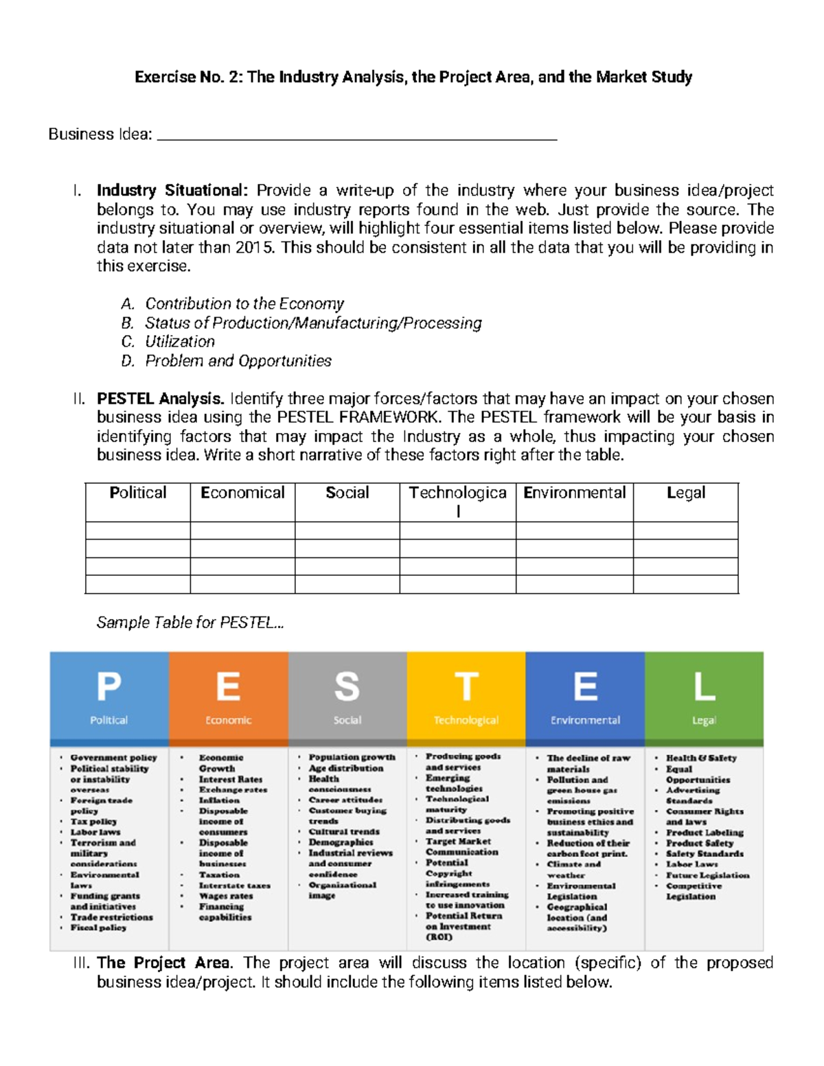 MGMT-120 Template Industry- Analysis- Project-AREA-AND- Market- Study ...