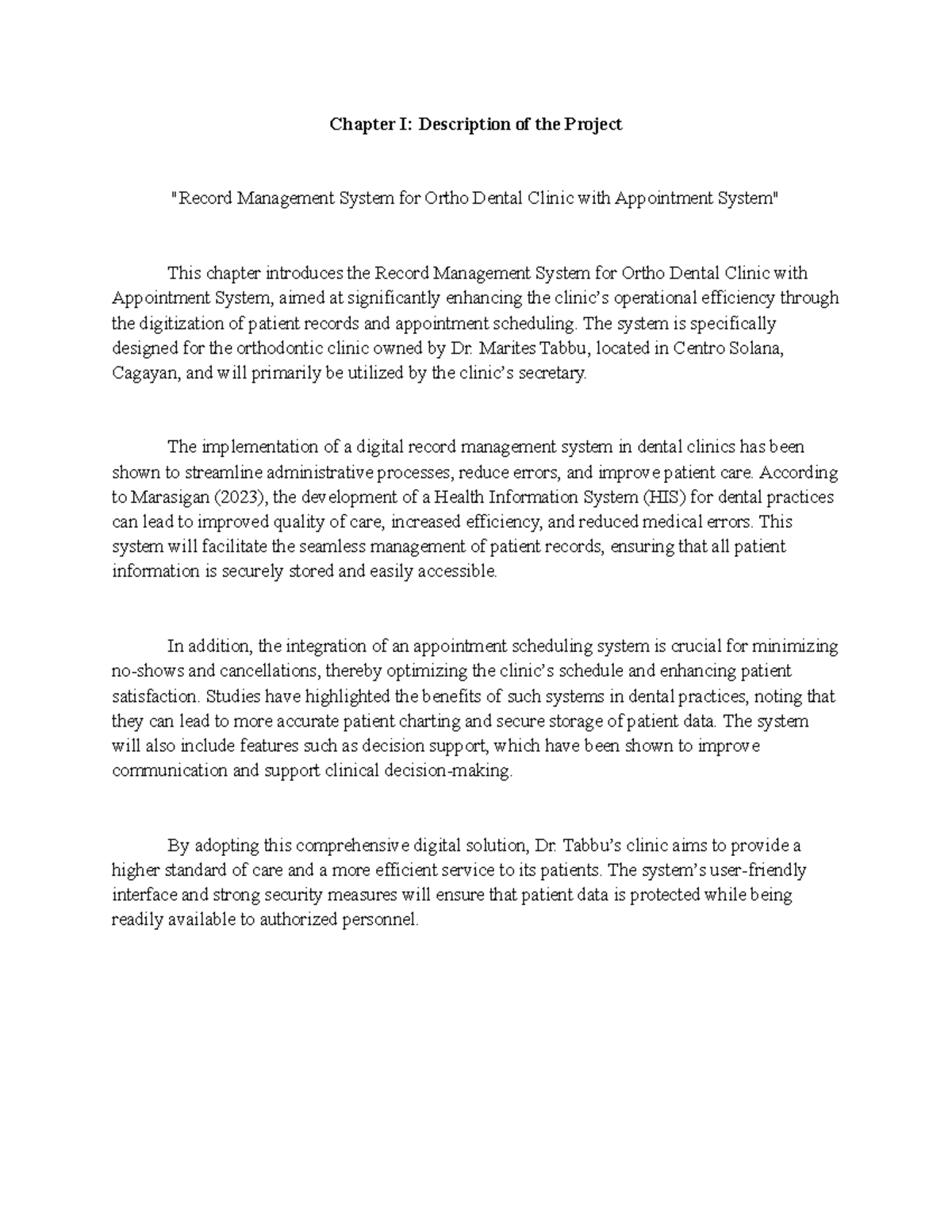 Business Plan Chapter 1 - Chapter I: Description of the Project "Record ...