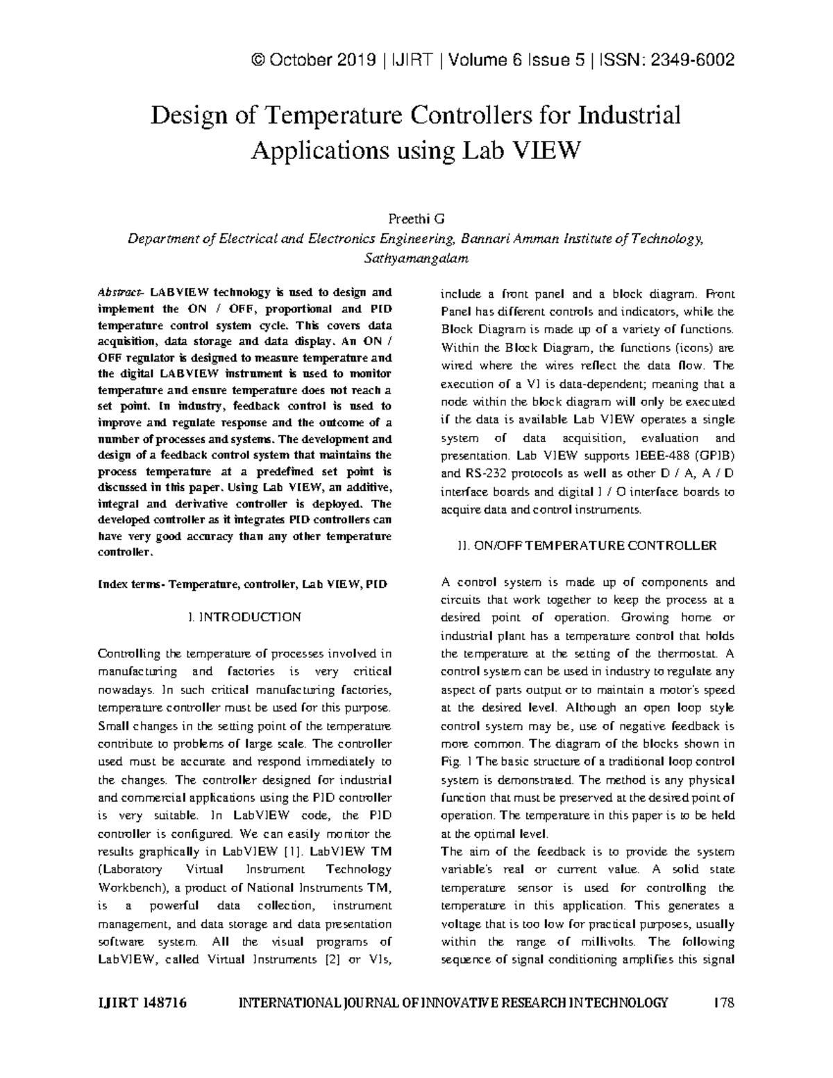 Design of Temperature Controllers for In - Design of Temperature ...