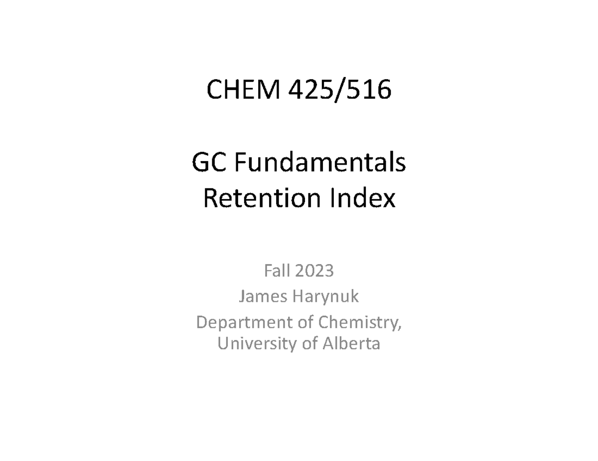 Handout 5 - 2023 Column characterization - post class - CHEM 425/ GC ...