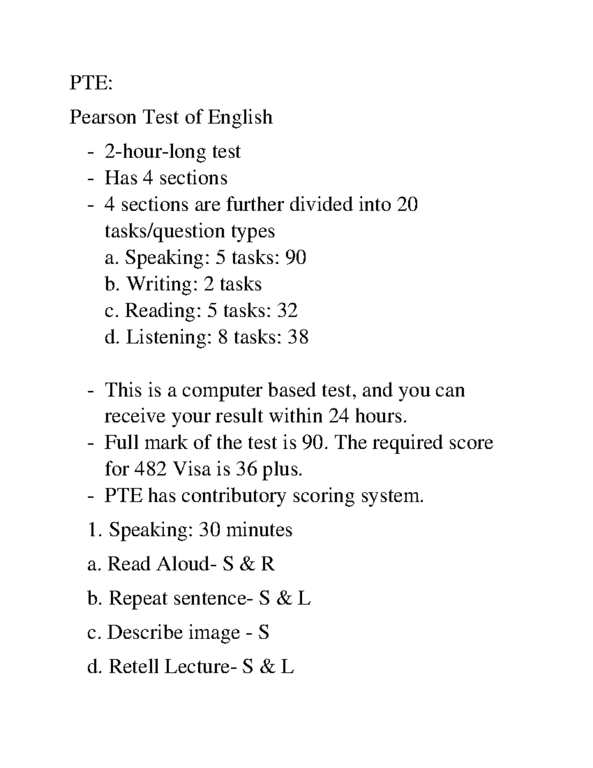 PTE-ra - PTE read aloud - PTE: Pearson Test of English 2-hour-long test ...