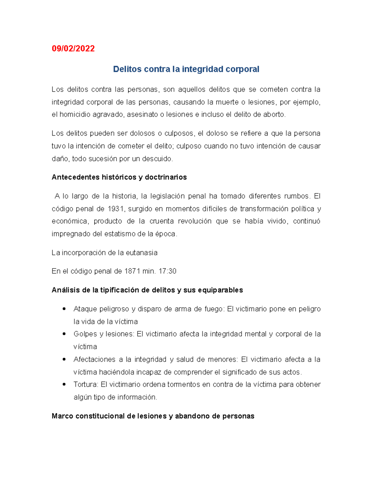 EL Usufructo y generalidades del derecho penal - 09/02/ Delitos contra ...