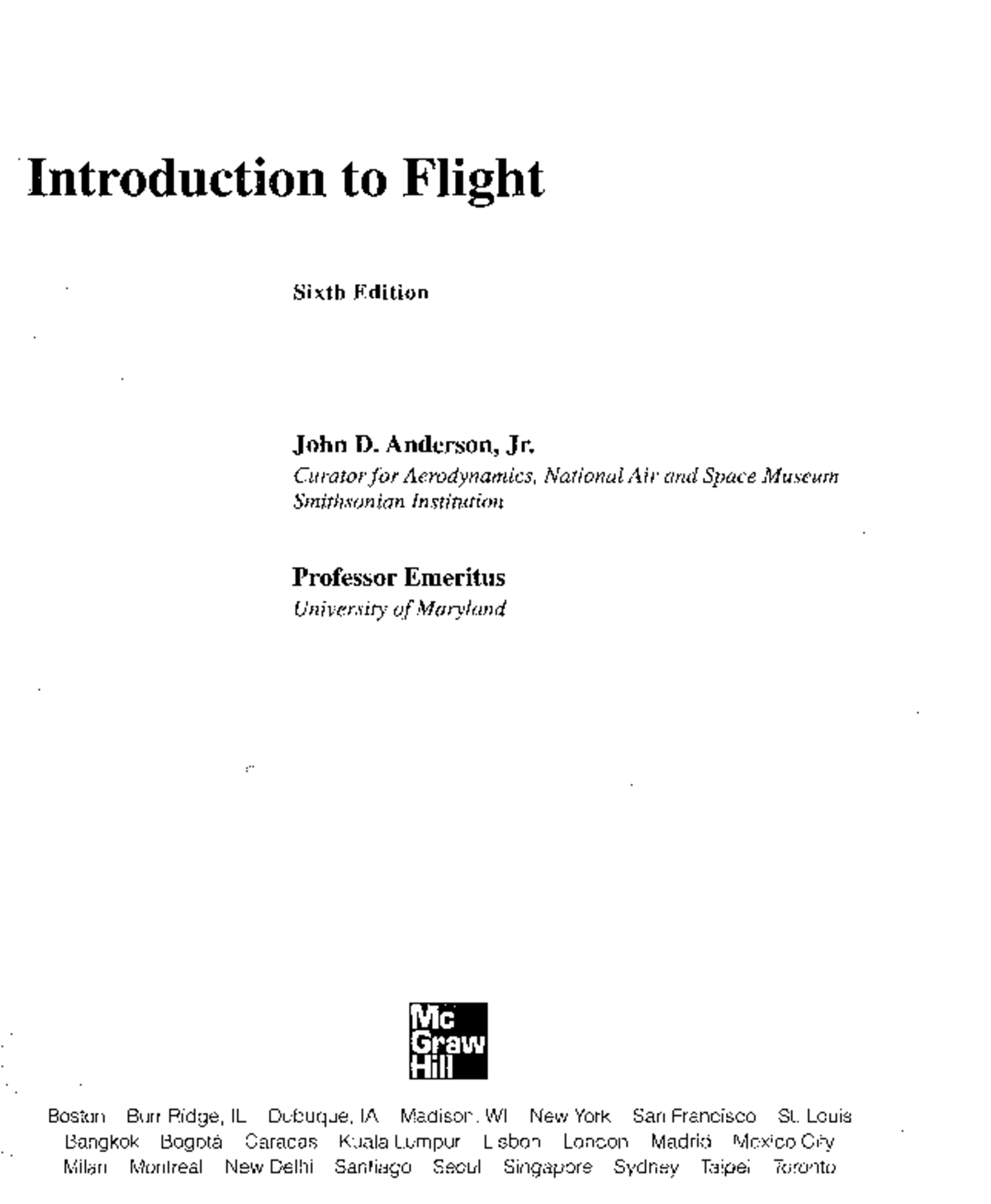 Introduction to Flight - Introduction to Flight Sixth Edition John D ...