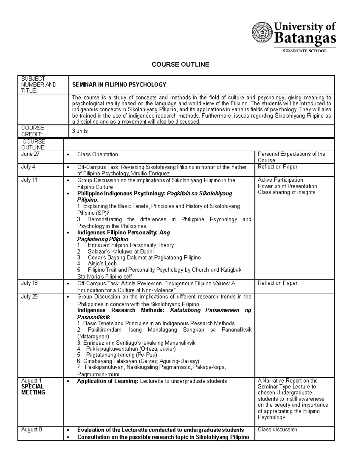 Scribd - Course Outline - COURSE OUTLINE SUBJECT NUMBER AND TITLE ...