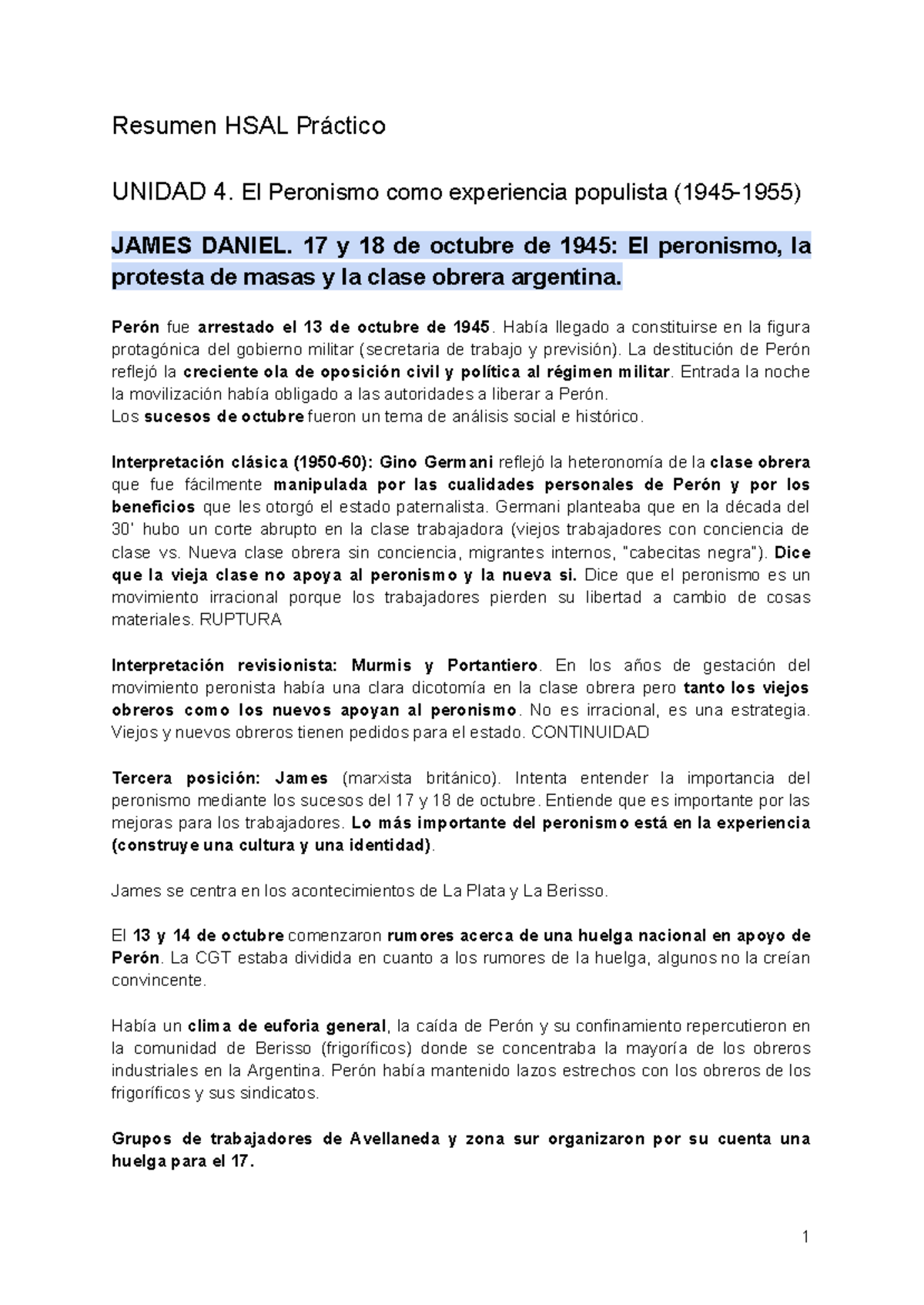 HSAL. Resumen prácticos. Lopez - Resumen HSAL Práctico UNIDAD 4. El ...