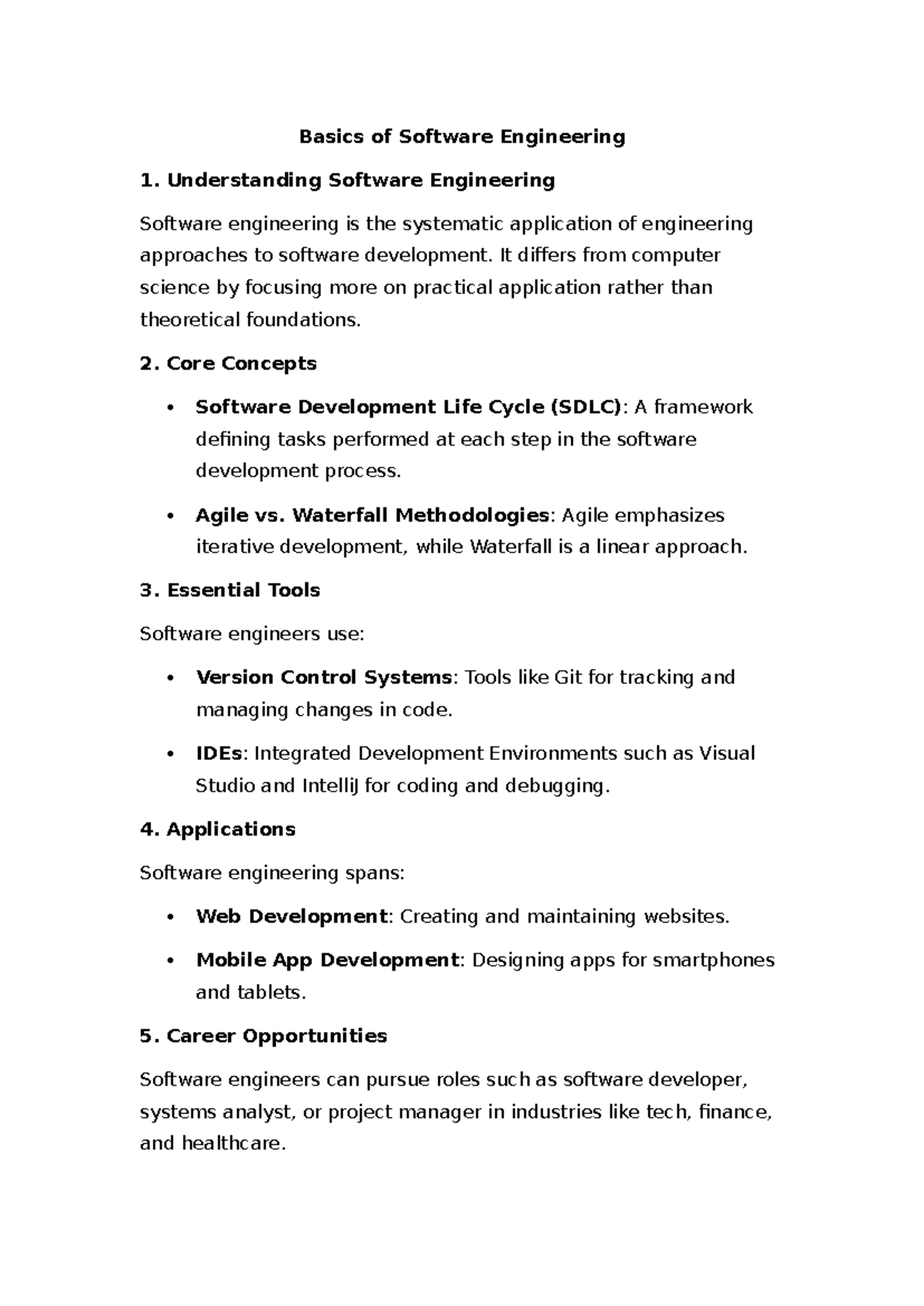 T05 - Engineering Intro - Basics of Software Engineering Understanding ...