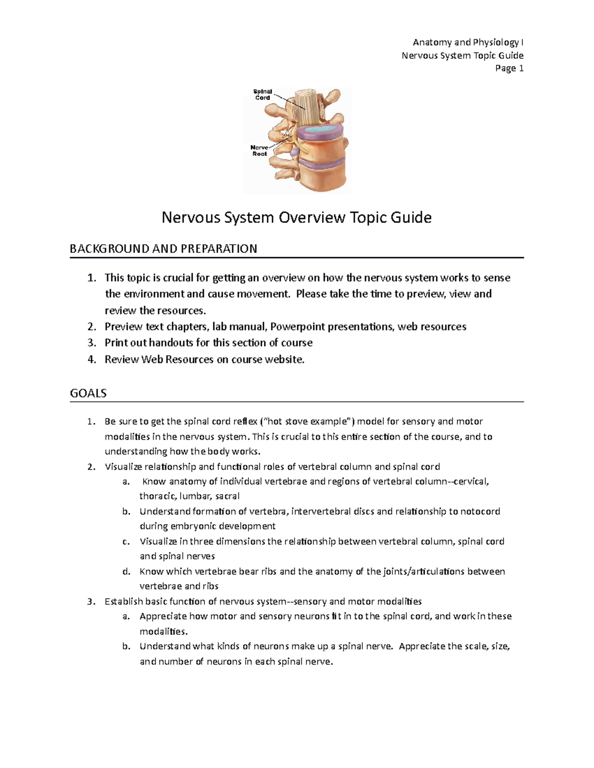 Nervous System Topic Guide - This topic is crucial for getting an ...