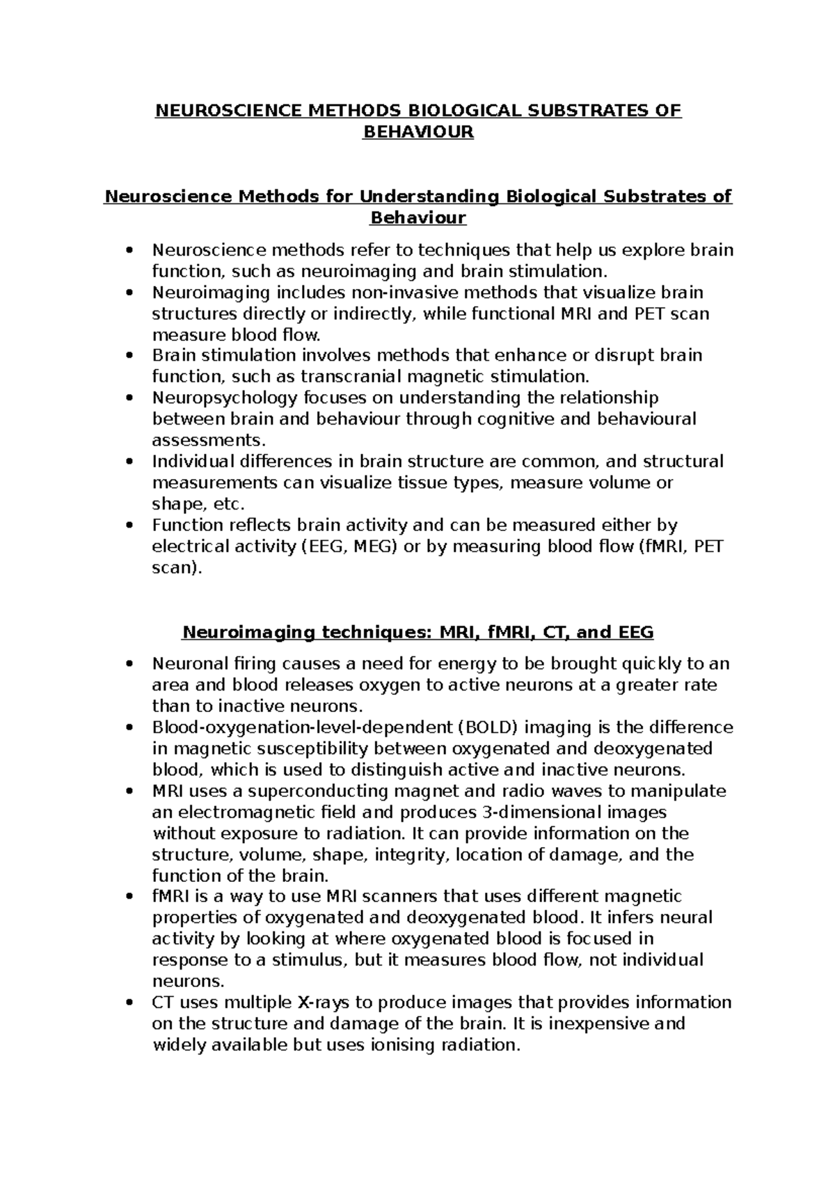 Neuroscience Methods Neuroimaging Includes Non Invasive Methods That