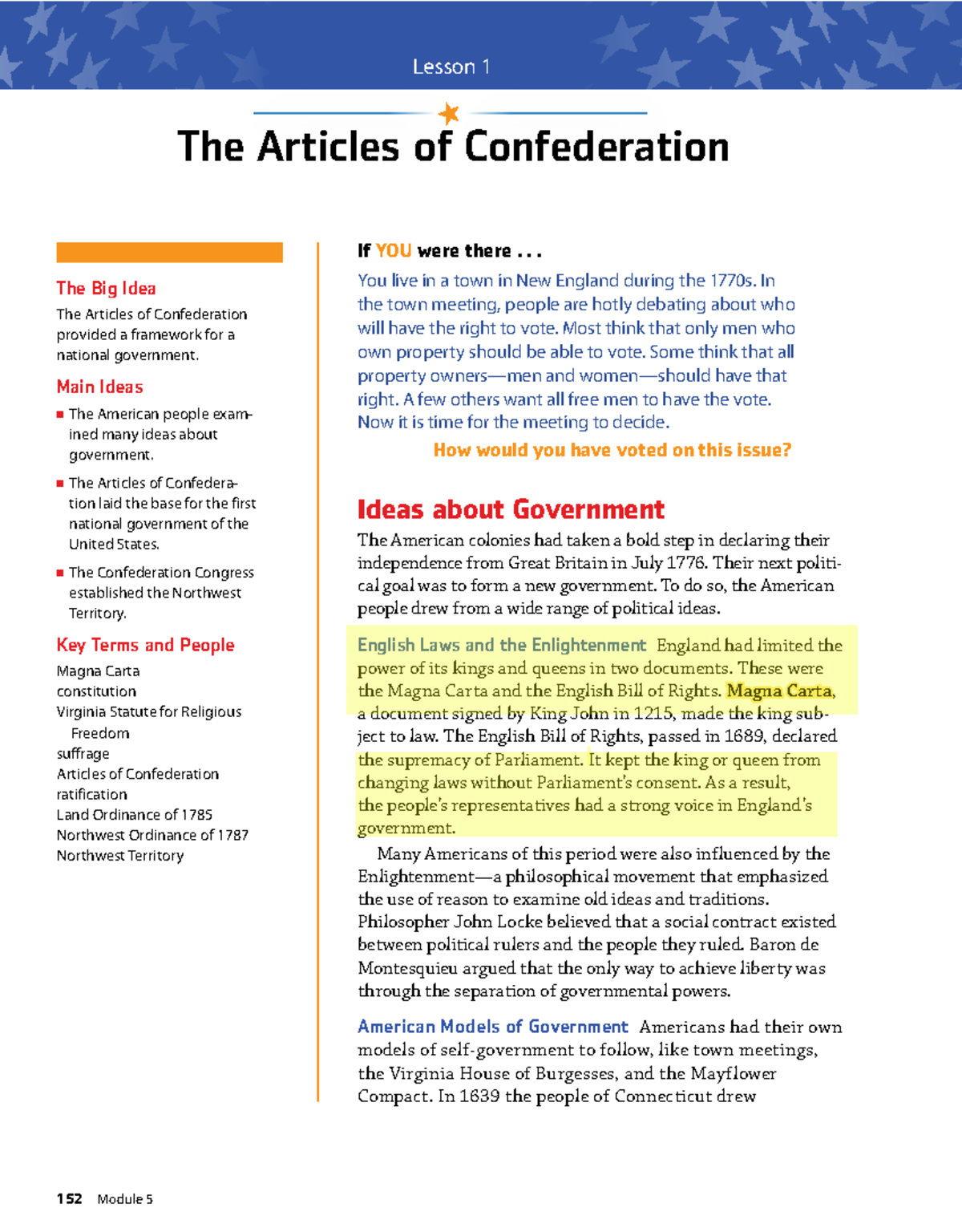 Twitter Activity Reading (A ) - Lesson 1 The Articles of Confederation ...