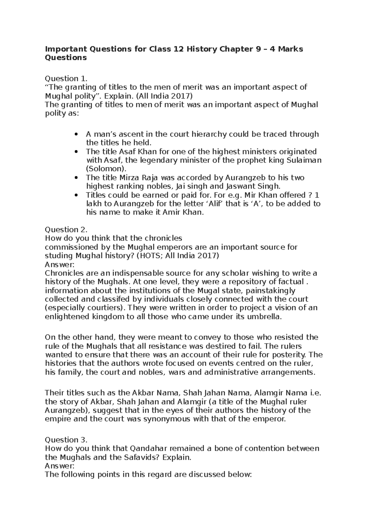 Ch9 kings and cronicles - Important Questions for Class 12 History ...