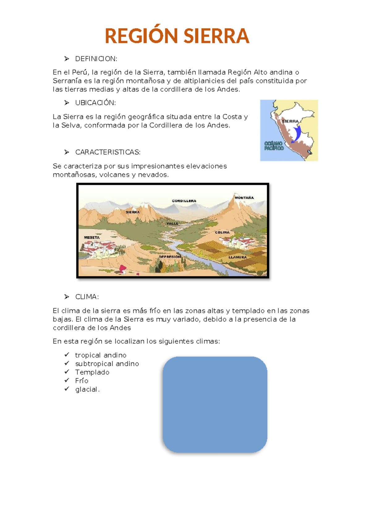 Expoisicion sierra - AÑO 2024-25 - DEFINICION: En el Perú, la región de ...