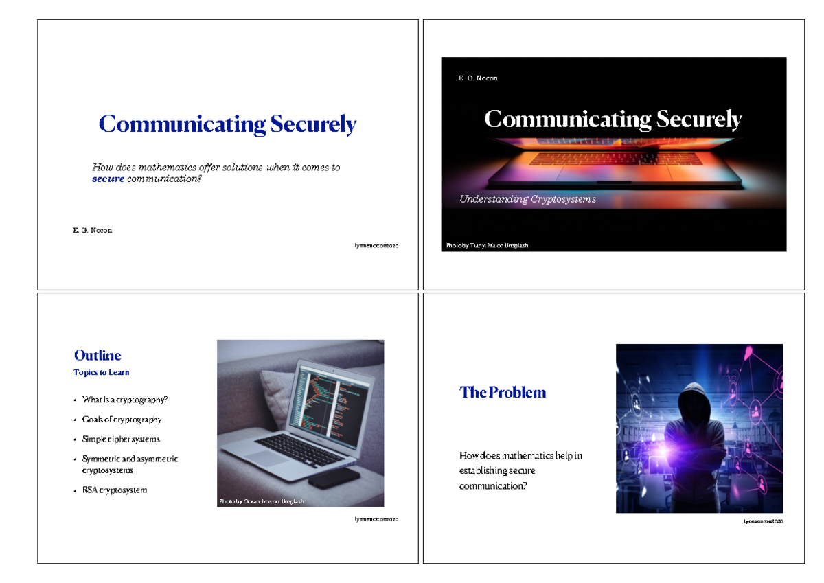 Student Slides Full Crypto - lynnenocon Communicating Securely How does mathematics offer ...