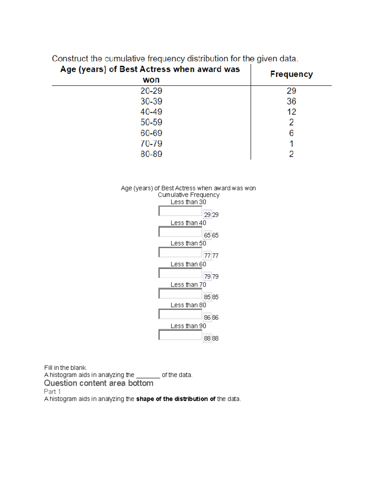 HW 5 - HW 5.10 Teach by Prof.Weidong-Chen - Age (years) of Best Actress when award was won - Studocu