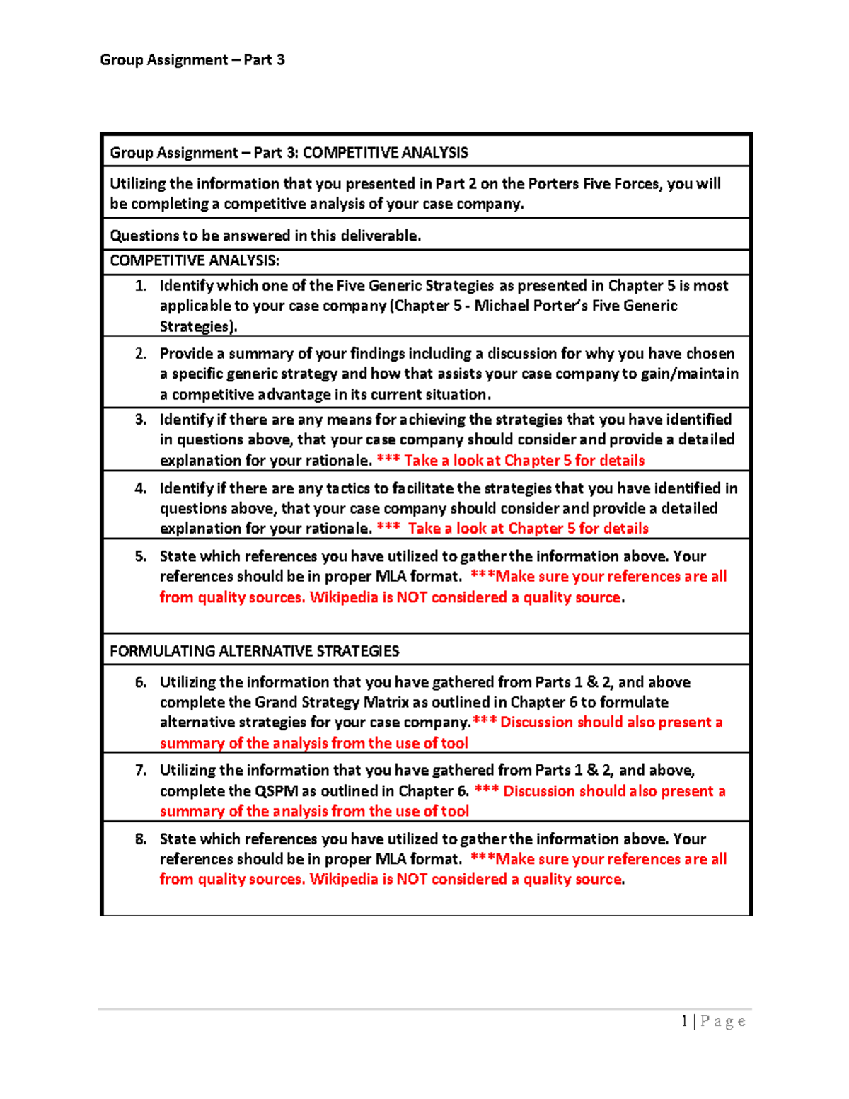 Strategic Group Assignment - Part 3 - Group Assignment – Part 3 1 | P a ...