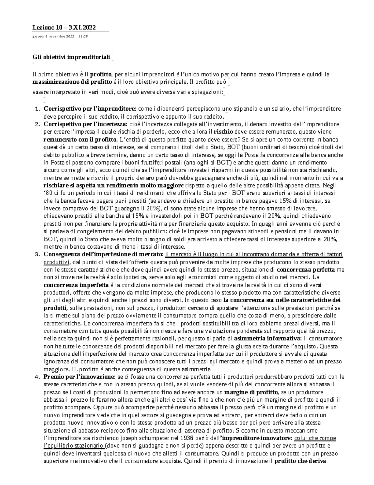 Lezione 10 - Lezione 10 – 3. giovedì 3 novembre 2022 11: Gli obiettivi ...
