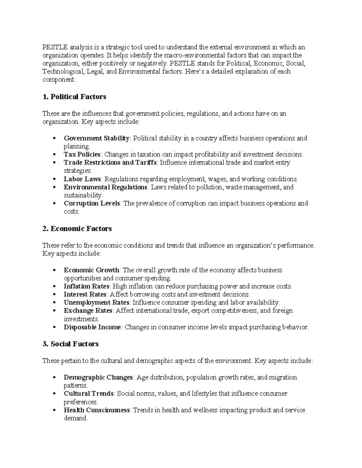 Pestle analysis - PESTLE analysis is a strategic tool used to ...