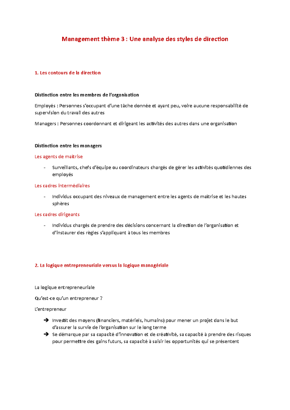 Management Des Organisations Thème 3 Management Thème 3 Une Analyse