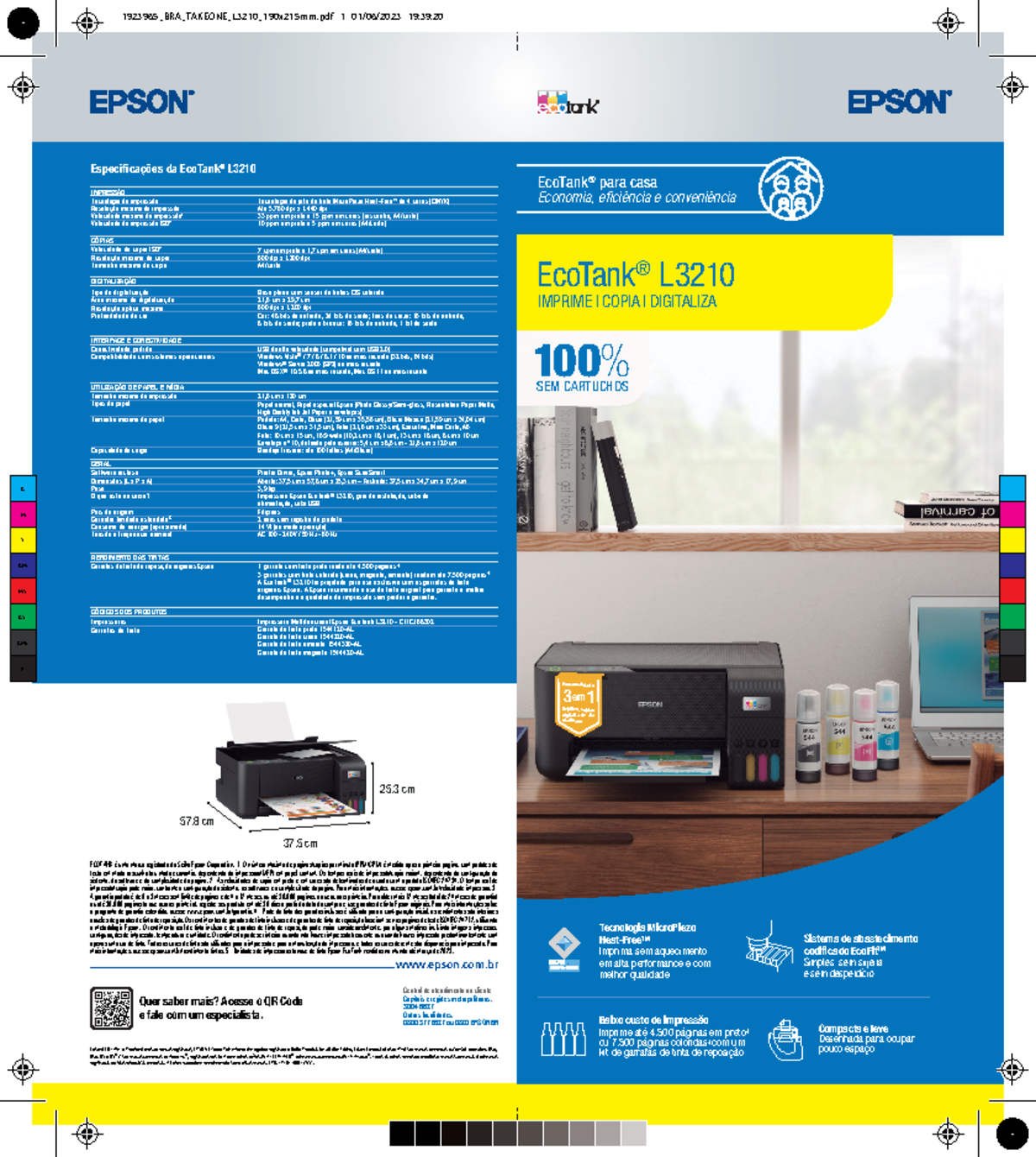 Epson L3210 - Tecnologia de impressão Resolução máxima de impressão ...