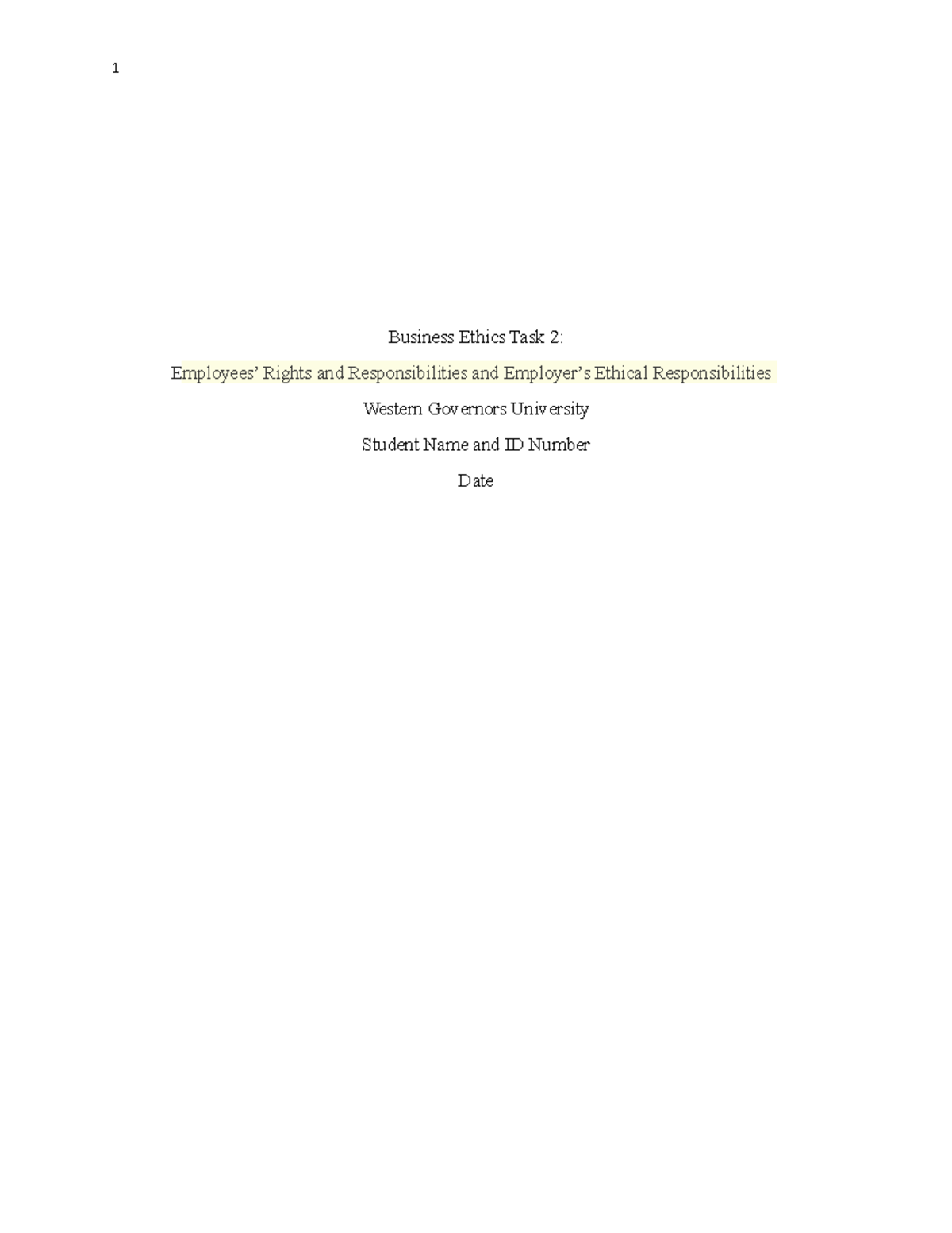 C717 Task 2 Template - Passed assignment - 1 Business Ethics Task 2 ...