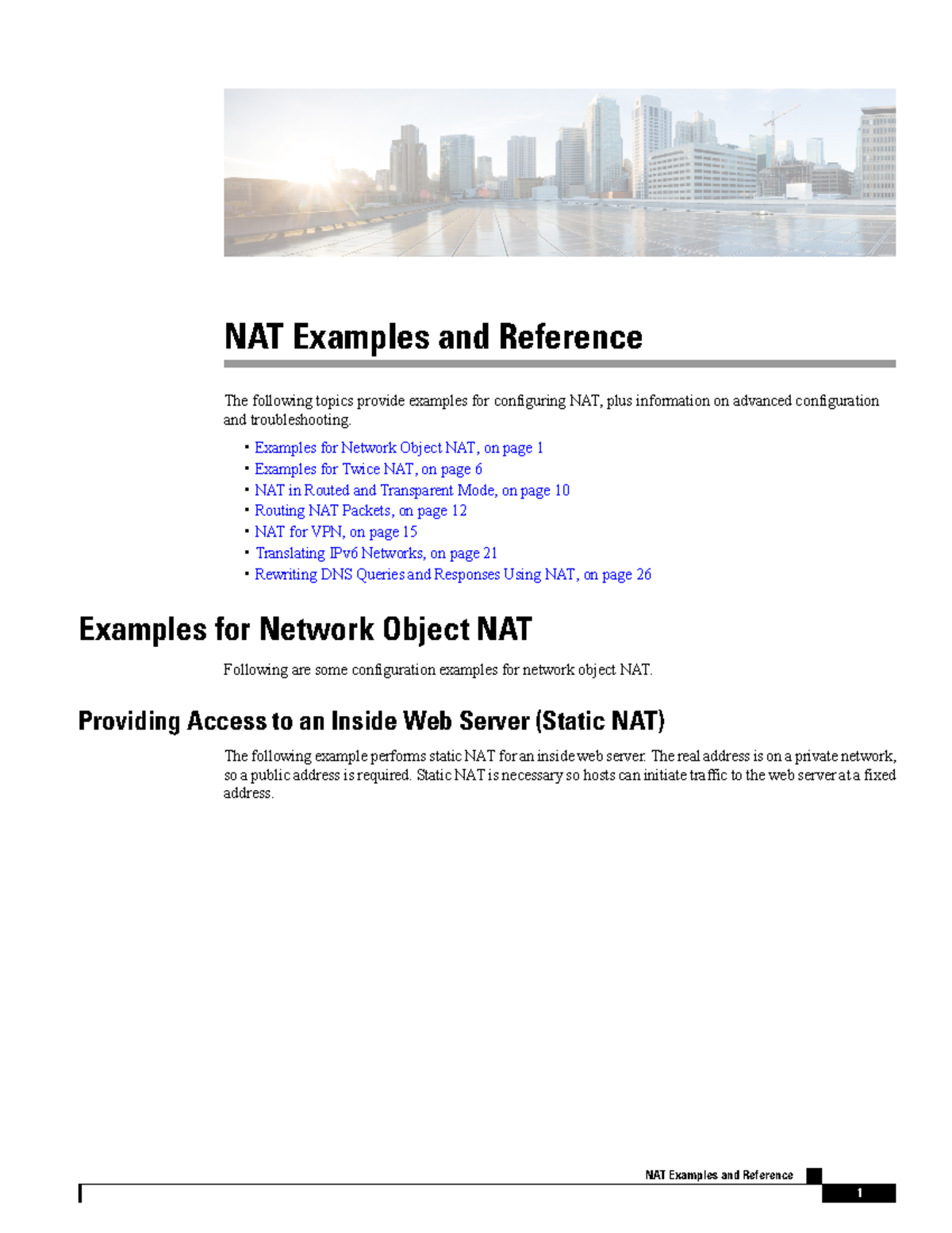 Nat-reference - Nat - The following topics provide examples for ...