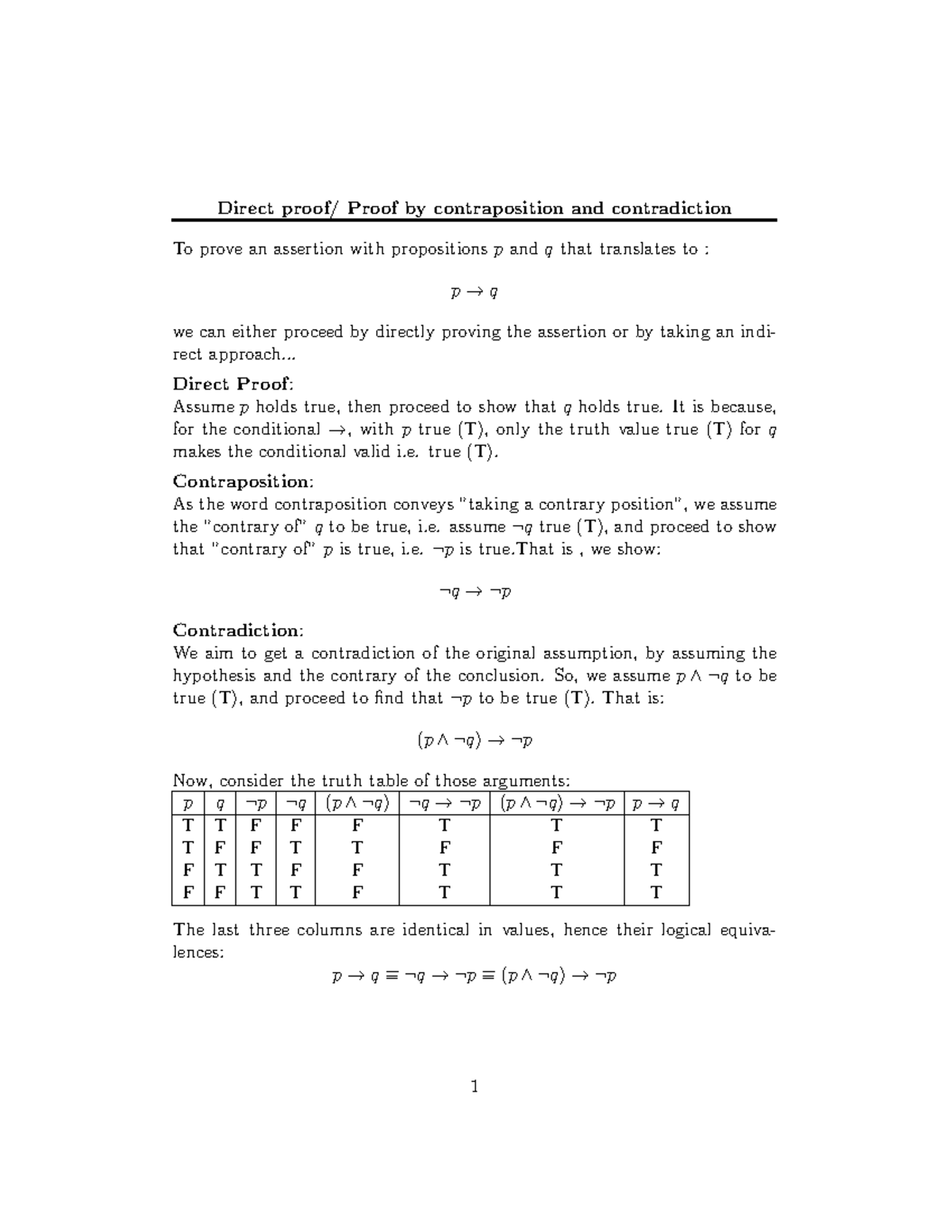 Direct Indirect Proof methods for conditionals File - Direct proof ...